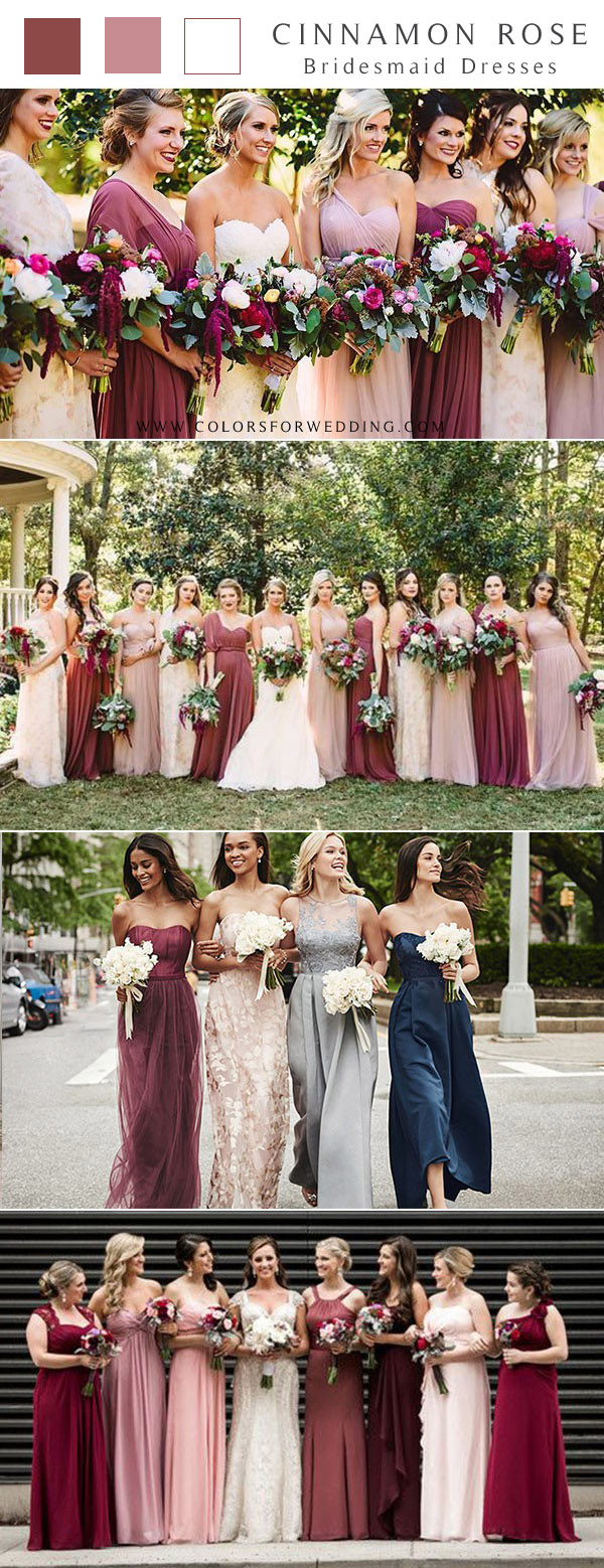 Top 15 Cinnamon Rose Bridesmaid Dresses and Wedding Color Ideas