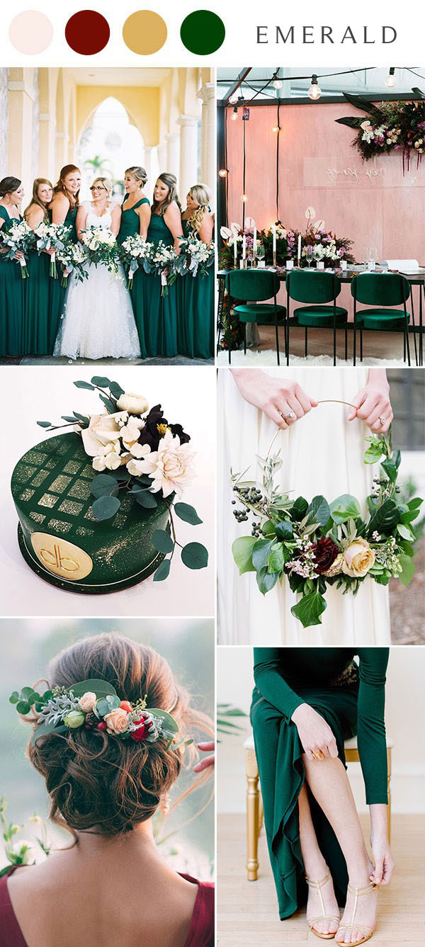 ️ 16 Emerald Wedding Color Palette Ideas 2023 | Colors for Wedding
