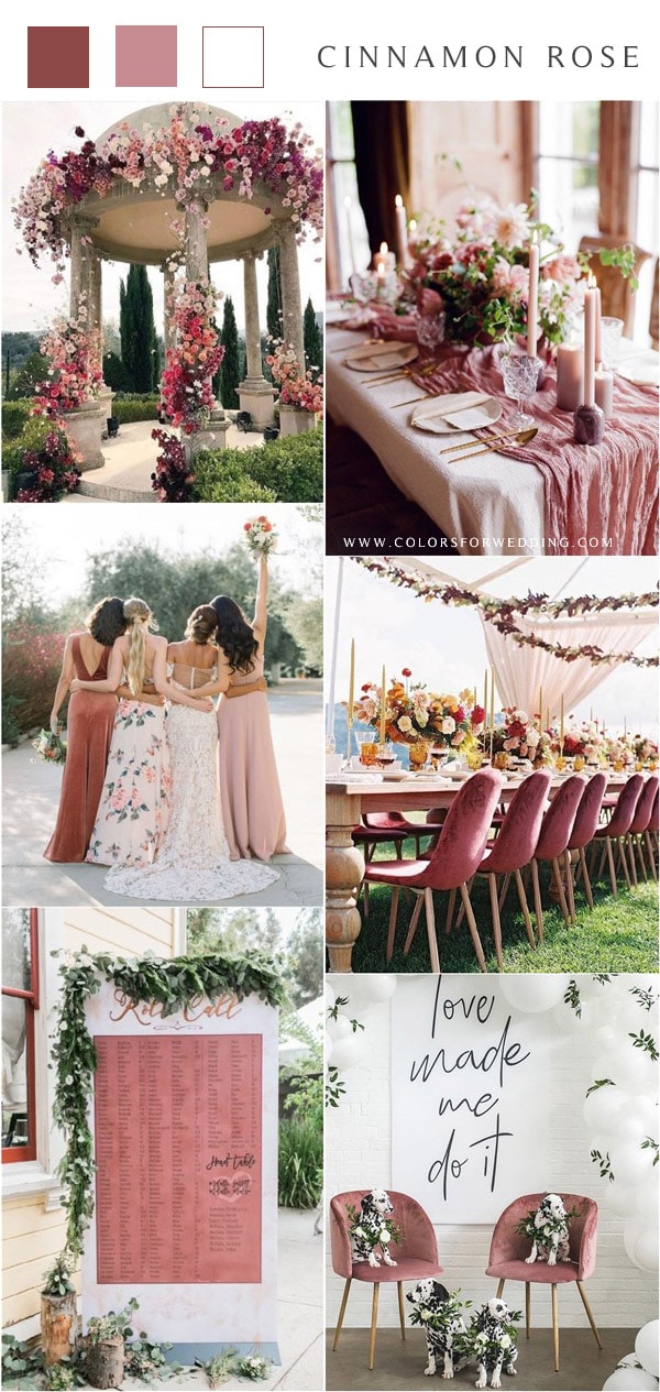 Top 15 Cinnamon Rose Bridesmaid Dresses and Wedding Color Ideas