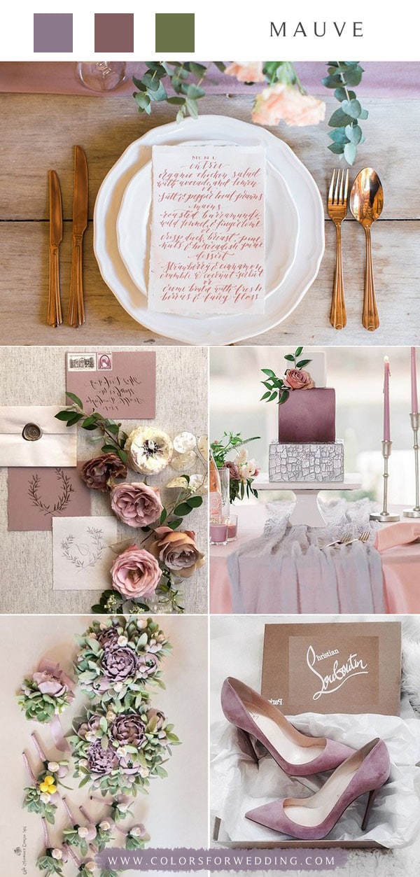 10 Mauve Wedding Color Palettes for Fall & Winter Weddings