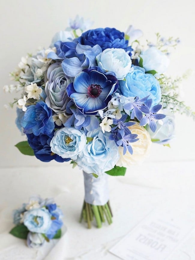 Blue Wedding Bouquets And Flowers 29 Colors For Wedding