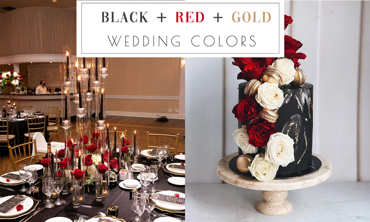 ️ 20 Luxury Black Red and Gold Wedding Color Theme Ideas