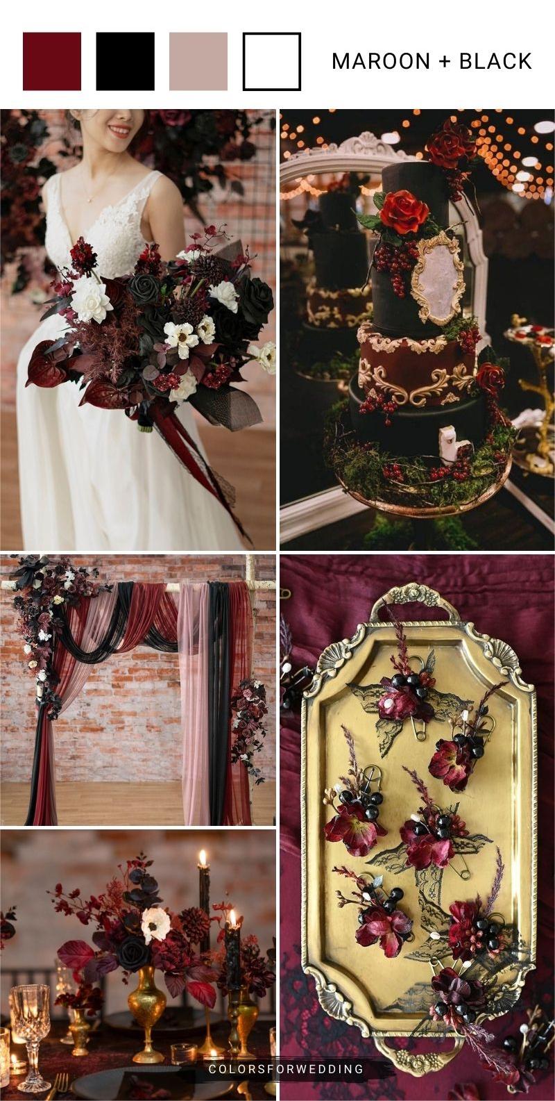 ️ 20 Maroon and Black Wedding Color Ideas 2024 | Colors for Wedding